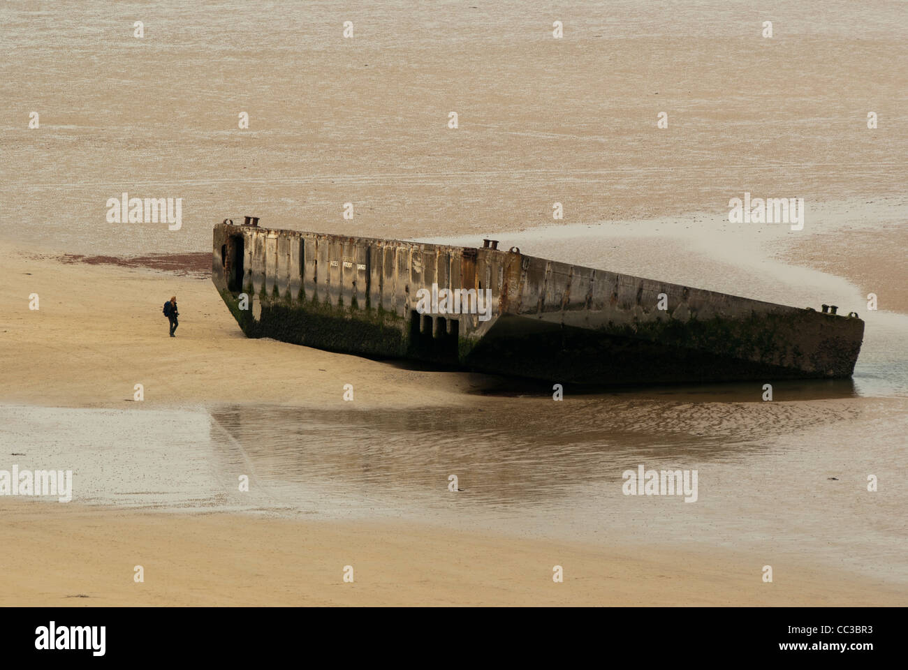 Mulberry harbour, a temporary harbour developed in WW II to offload ...