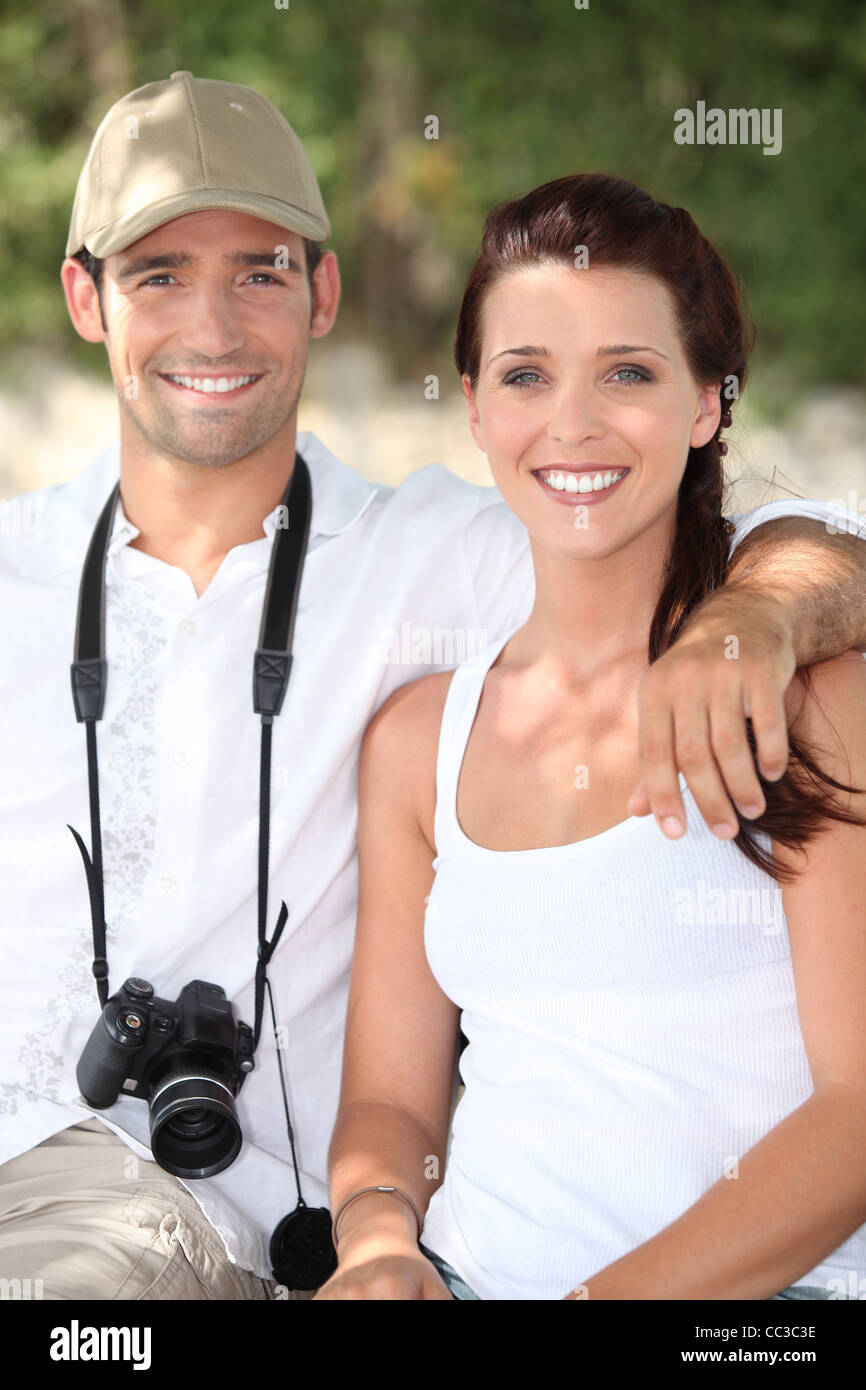 couple on a romantic walk in the forest Stock Photo - Alamy