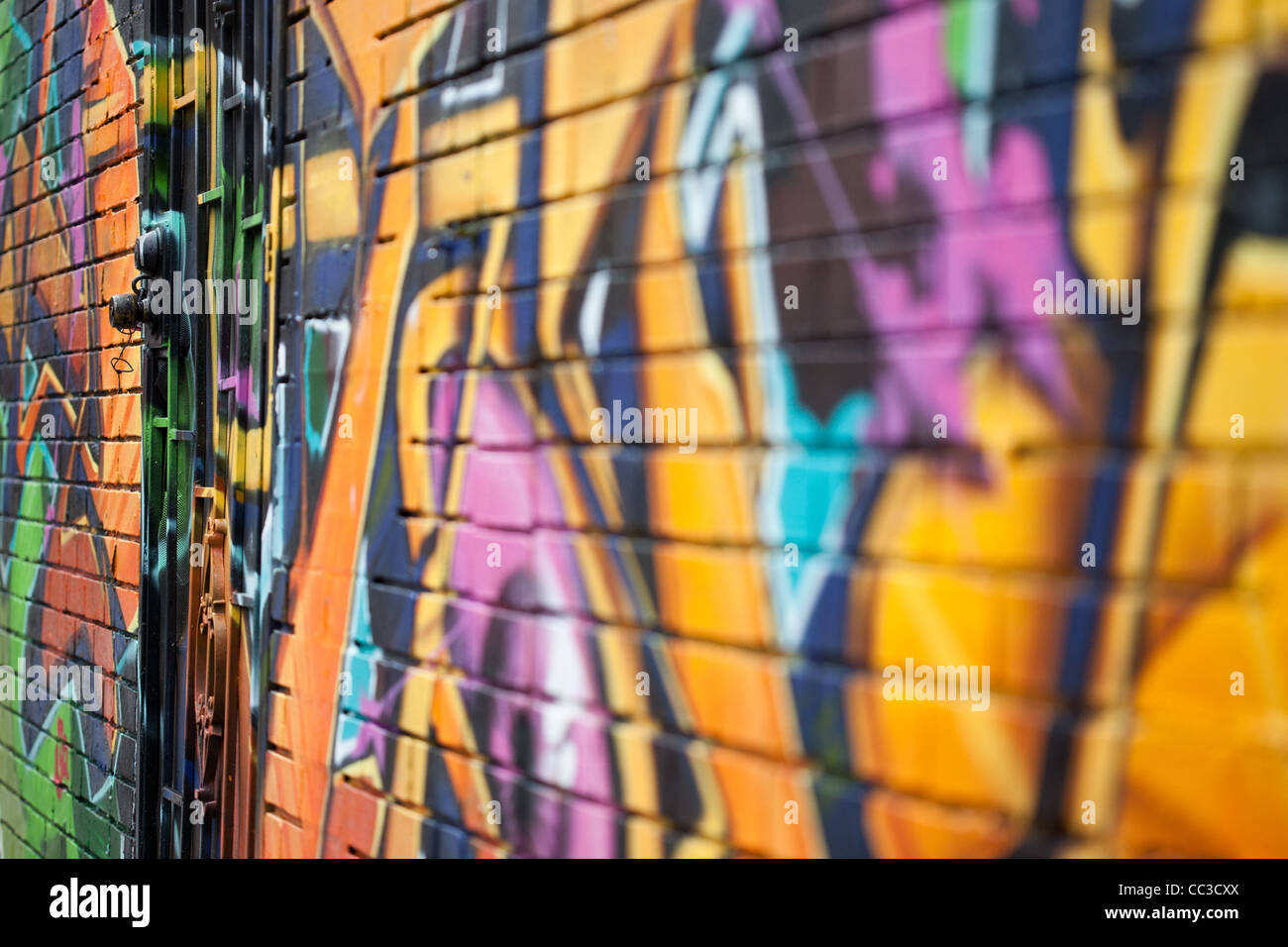 Graffiti art in a street alley in Little Five Points in Atlanta ...