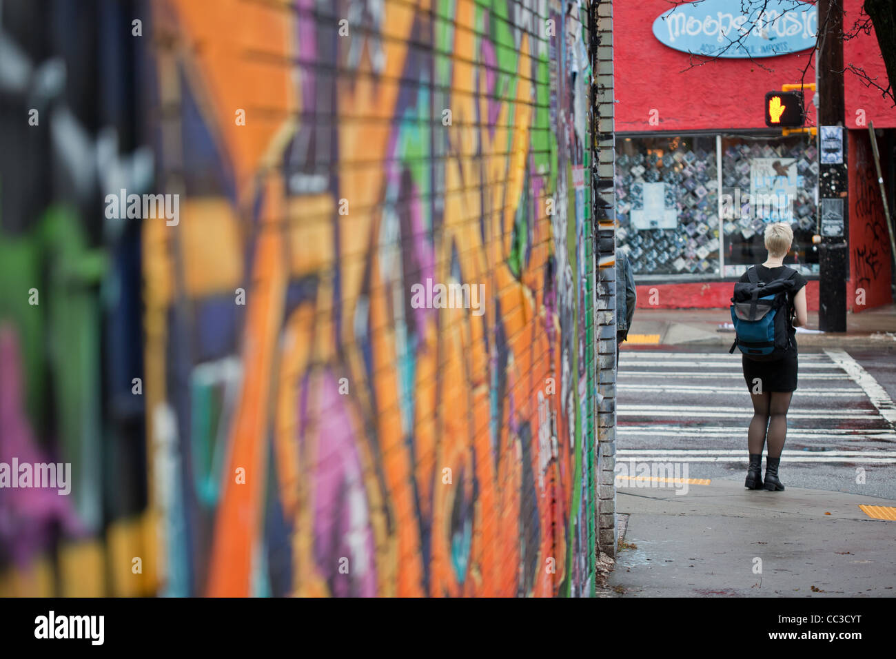 Graffiti wall - Street art in the Little Five Points district of ...