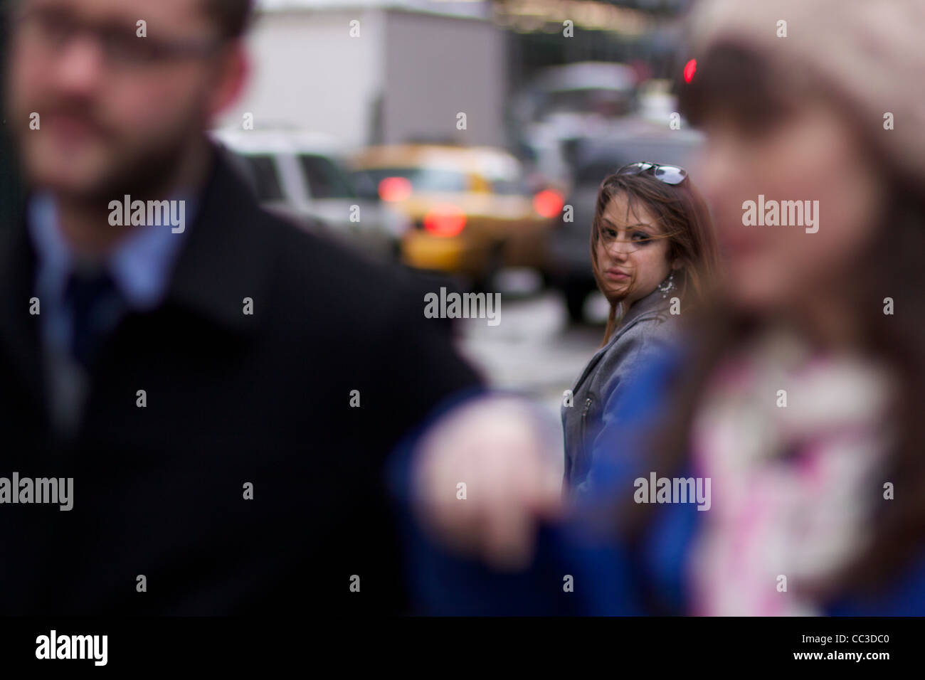 Woman crossing traffic hi-res stock photography and images - Alamy