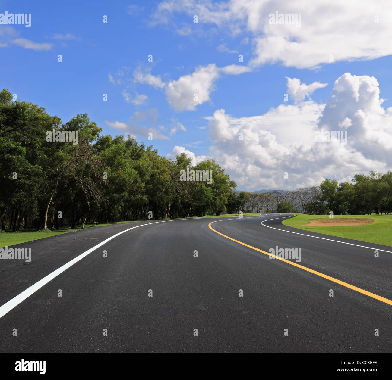 curve road and blue sky Stock Photo - Alamy