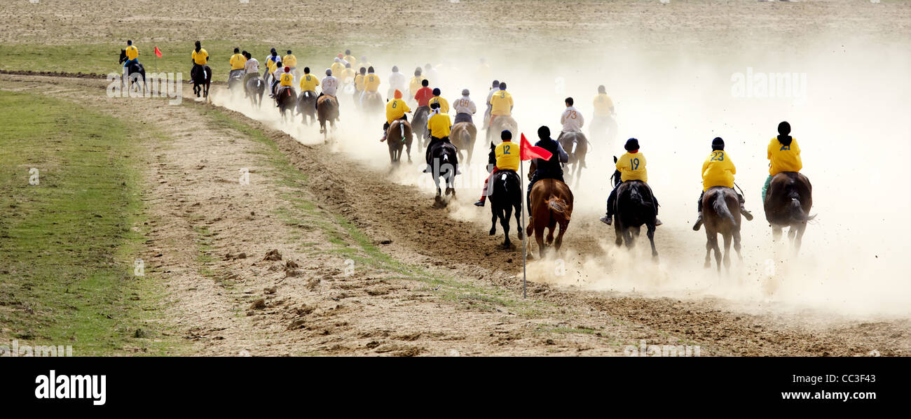 A traditional national nomad long-distance horse riding competition ...