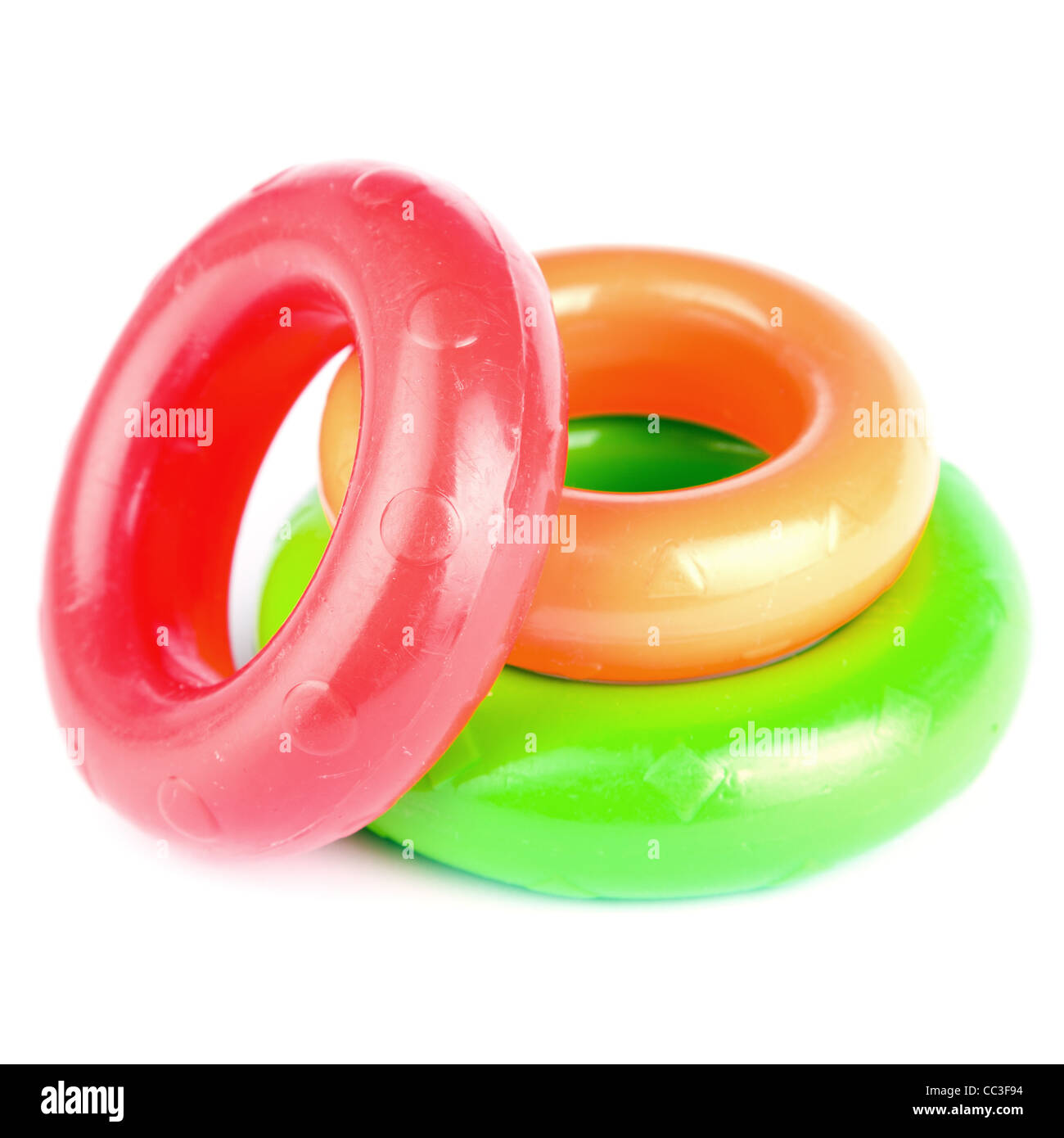 Plastic toy pyramid on a white background Stock Photo - Alamy