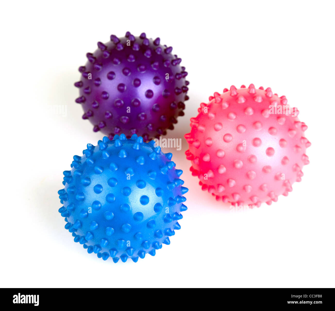 Balls toy multi colored with pins Stock Photo - Alamy