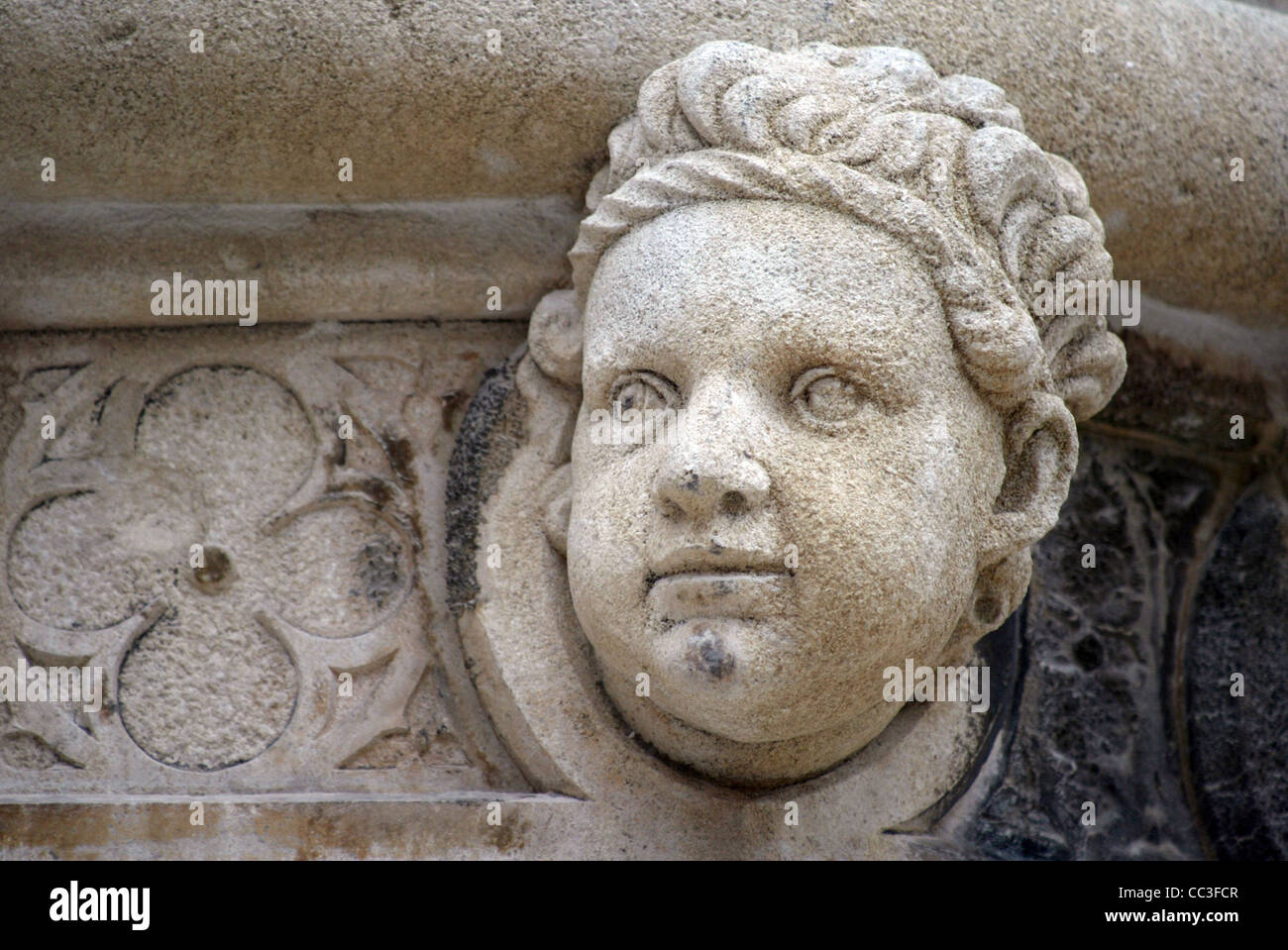 Head, Antique bas-relief architectural detail of the St. James ...