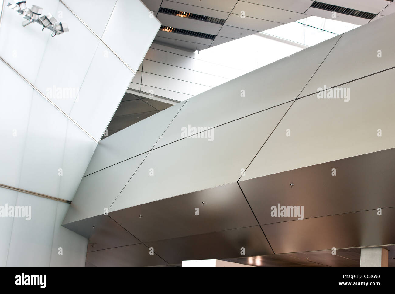 Metal details of an interior of modern office building Stock Photo - Alamy