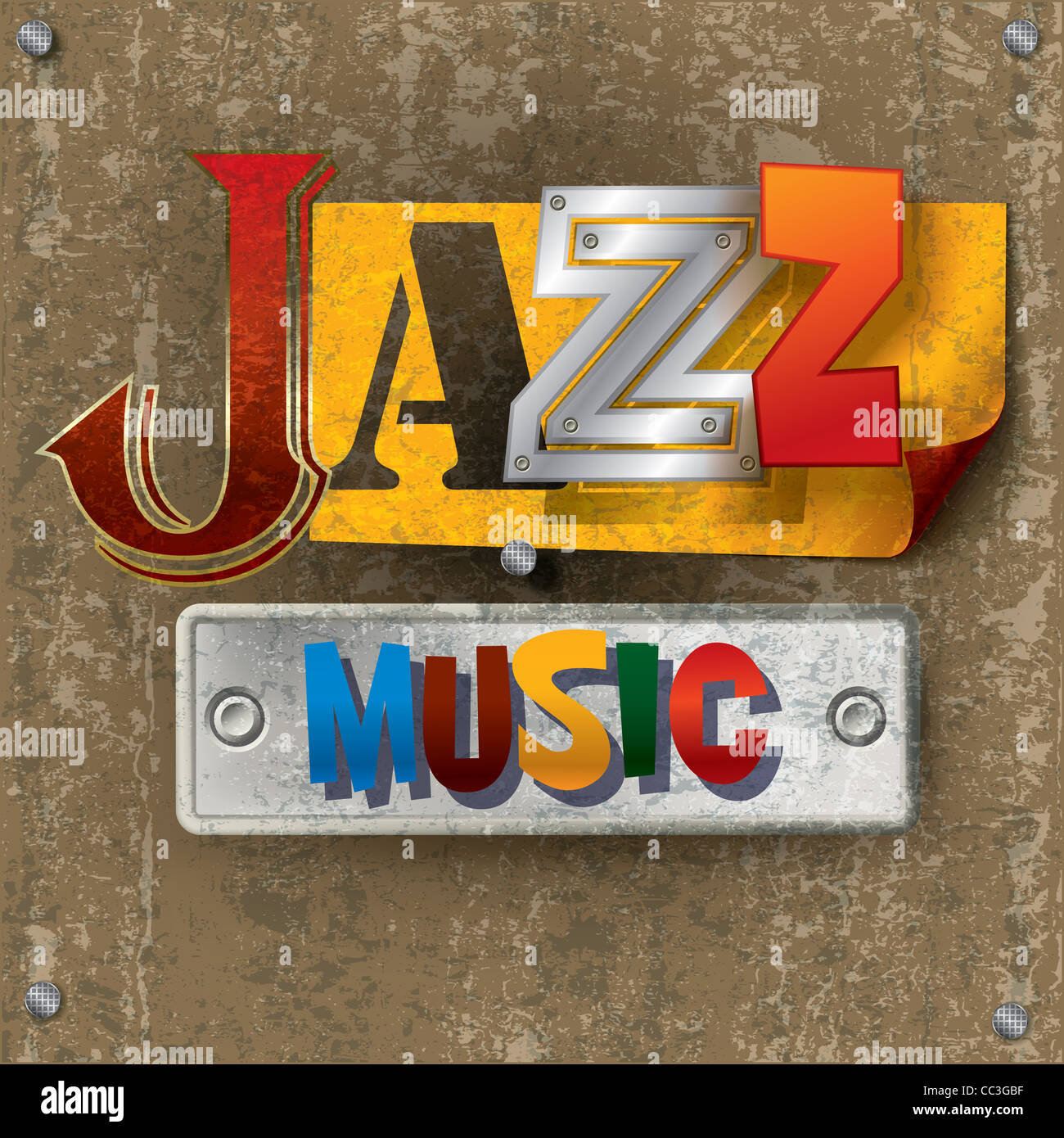 Abstract cracked background with the word jazz Stock Photo - Alamy