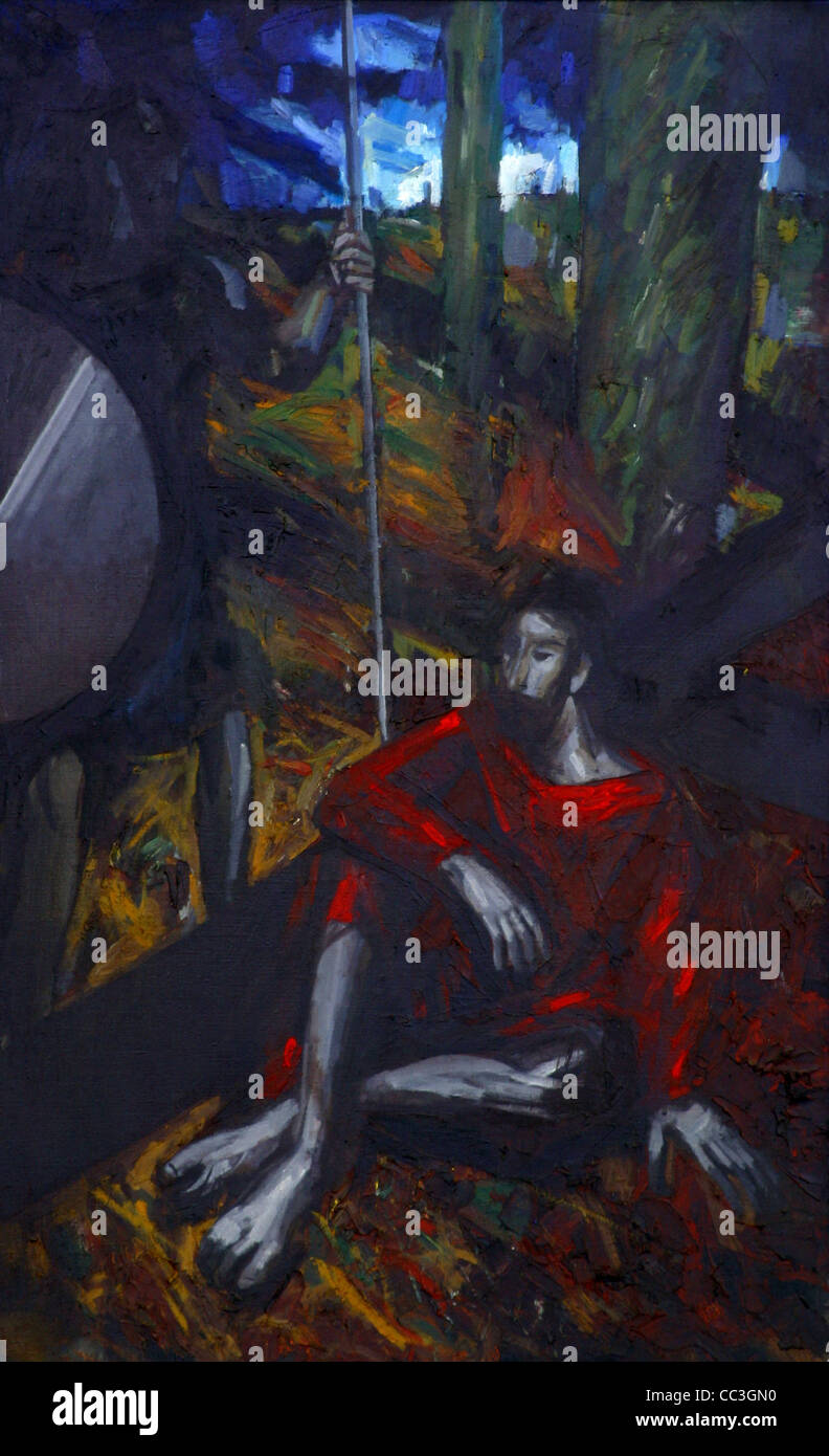 3rd Station of the Cross, Jesus falls the first time Stock Photo - Alamy