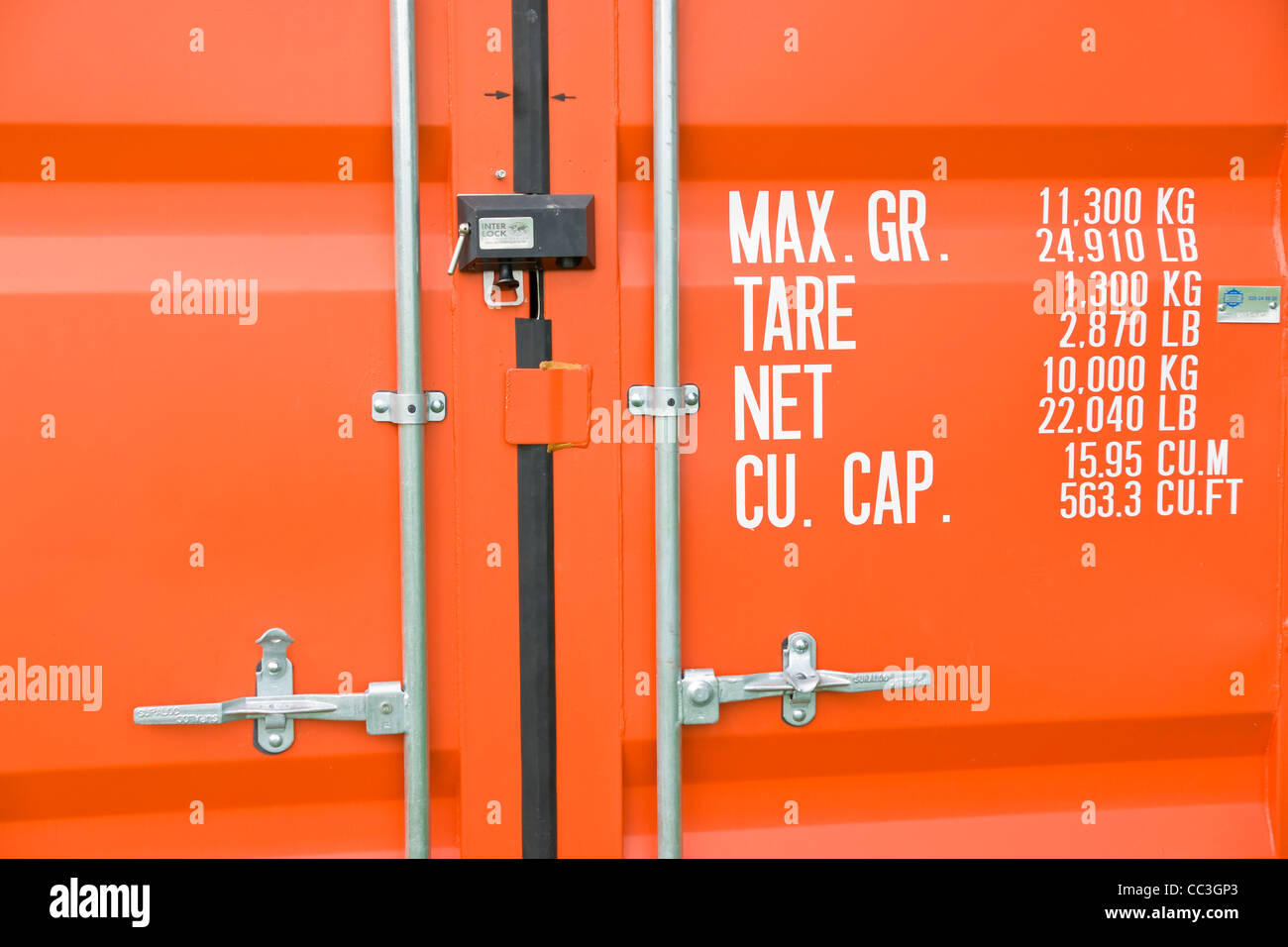 Red cargo container Stock Photo - Alamy