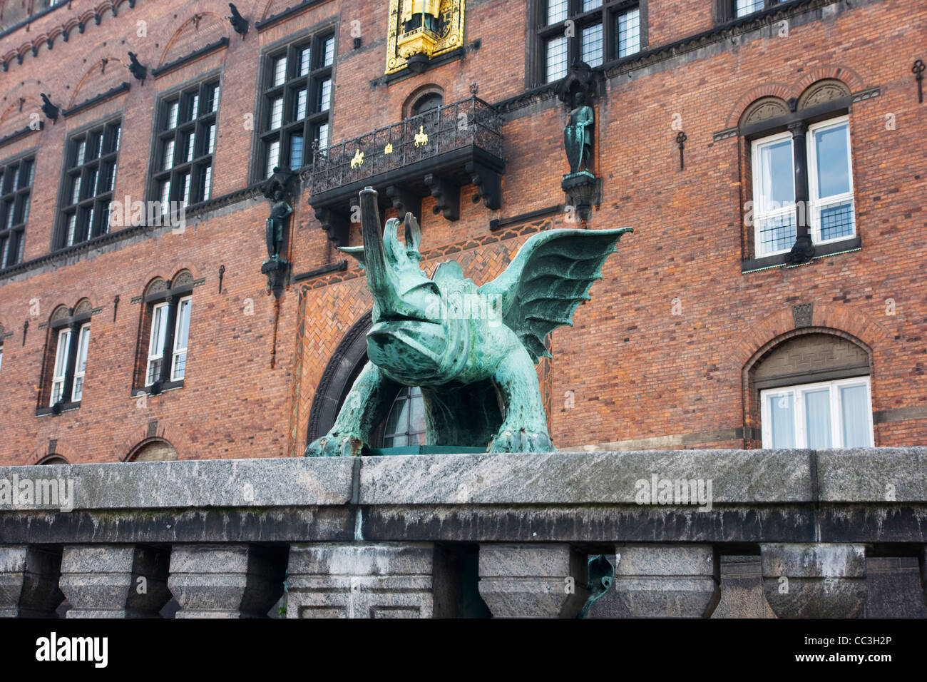 Statue outside city hall in Copenhagen Stock Photo - Alamy
