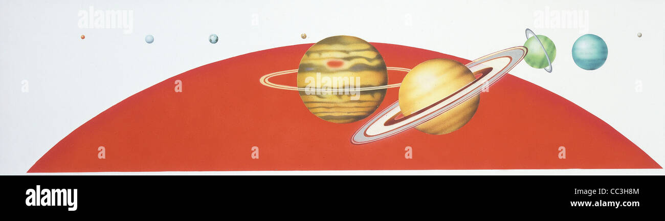 Astronomy-Planets Of The Solar System, Pictorial Design Stock Photo - Alamy