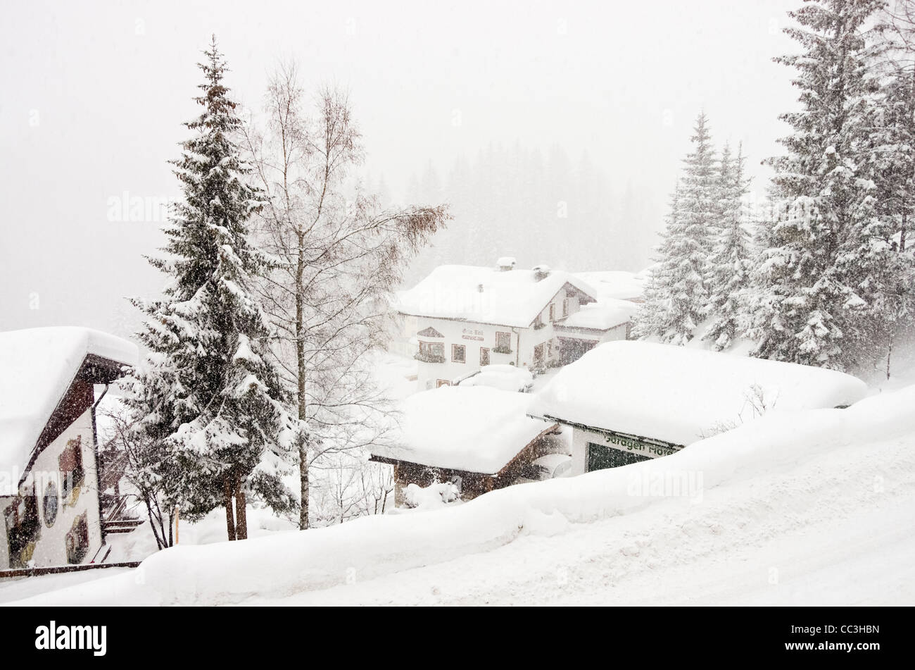St Anton am Arlberg, Tyrol, Austria. Traditional Austrian village ...
