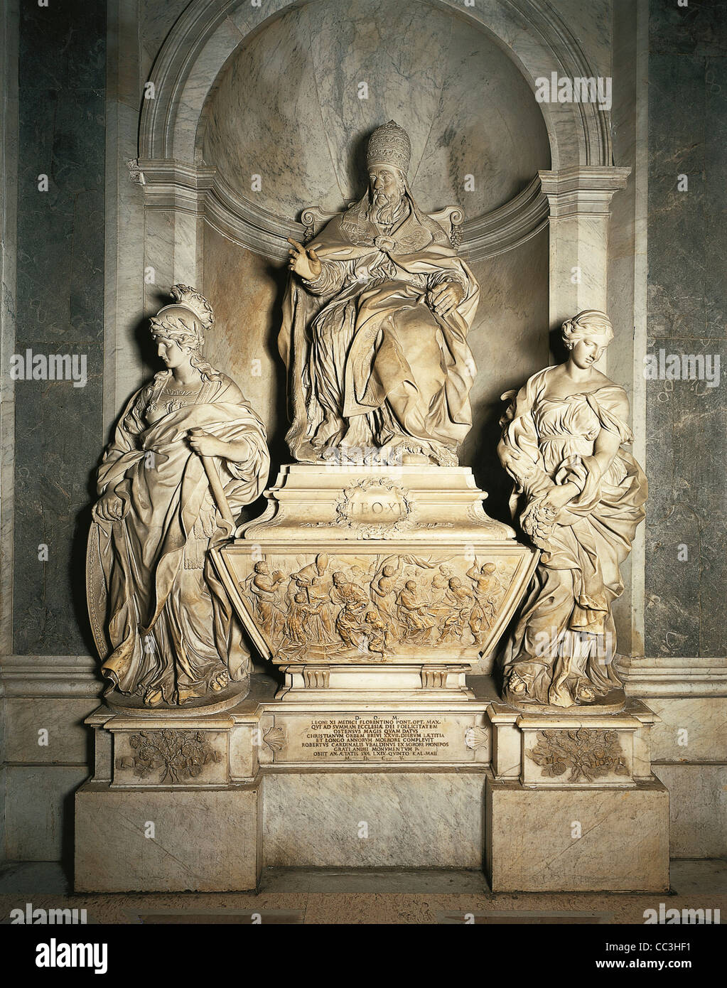 Lazio Roma Basilica Di San Pietro Alessandro Leone XI Algardi Monument ...