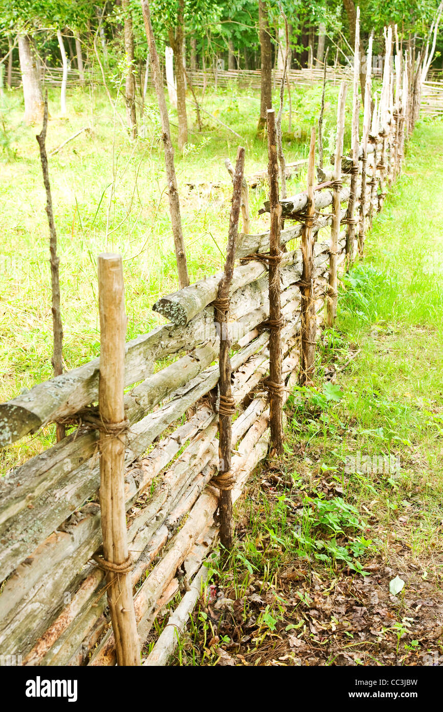 traditional swedish old fence Stock Photo - Alamy