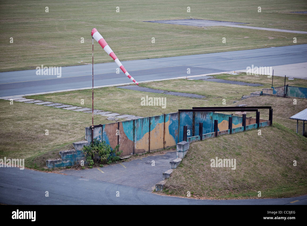 A Wind-sack, cone, at the 21st Tactical Air Force Base at Caslav, Czech ...
