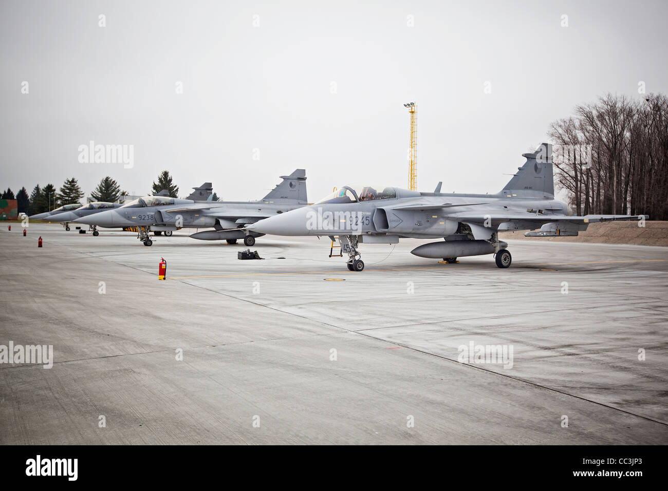 Czech Airforce SAAB JAS 39 Gripen, multirole jet fighters, of the 211th ...
