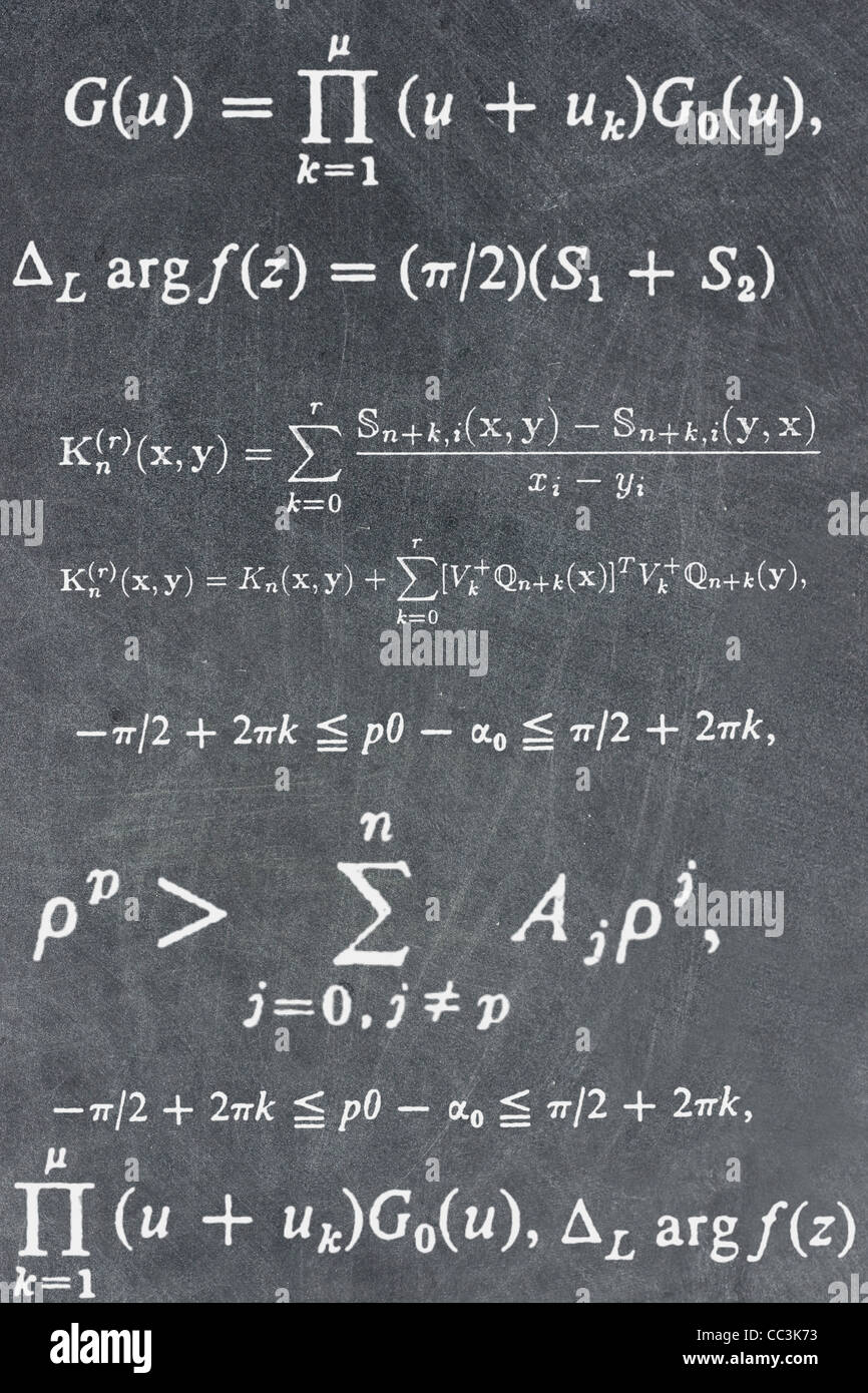 Math on blackboard Stock Photo - Alamy