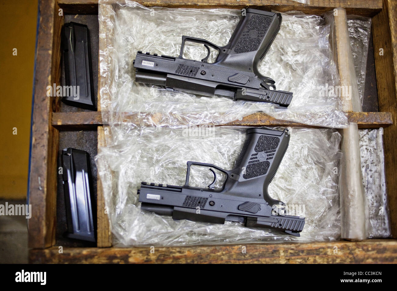 Pictured is handgun CZ 75 P-07 DUTY. Production of small arms in Ceska ...
