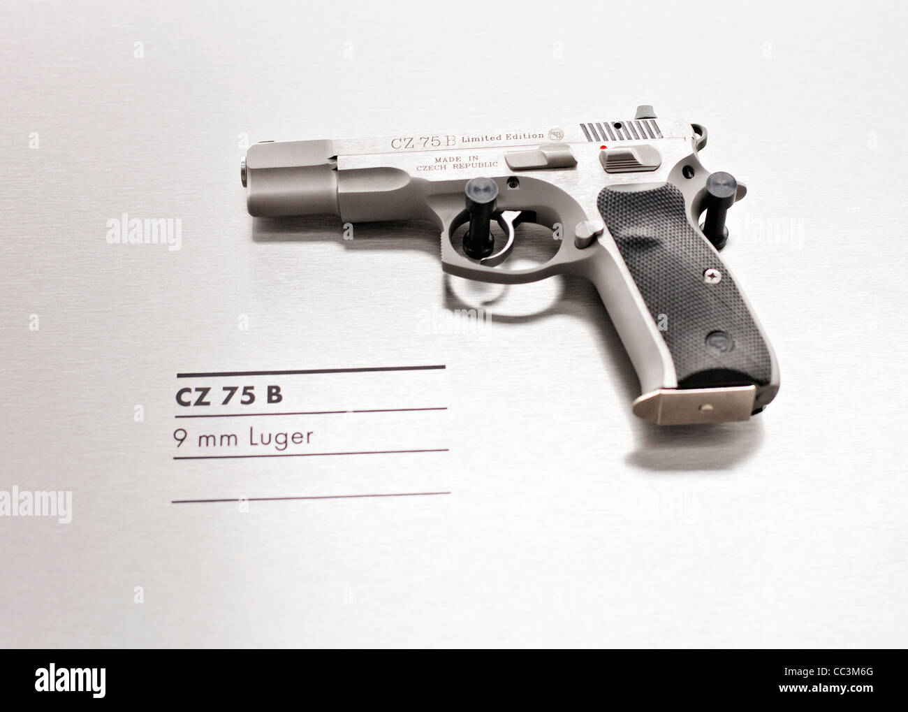 Pistol,CZ 75 B, Exhibiton of CZUB weapons at their hole of glory in Uhersky Brod. Production of ...