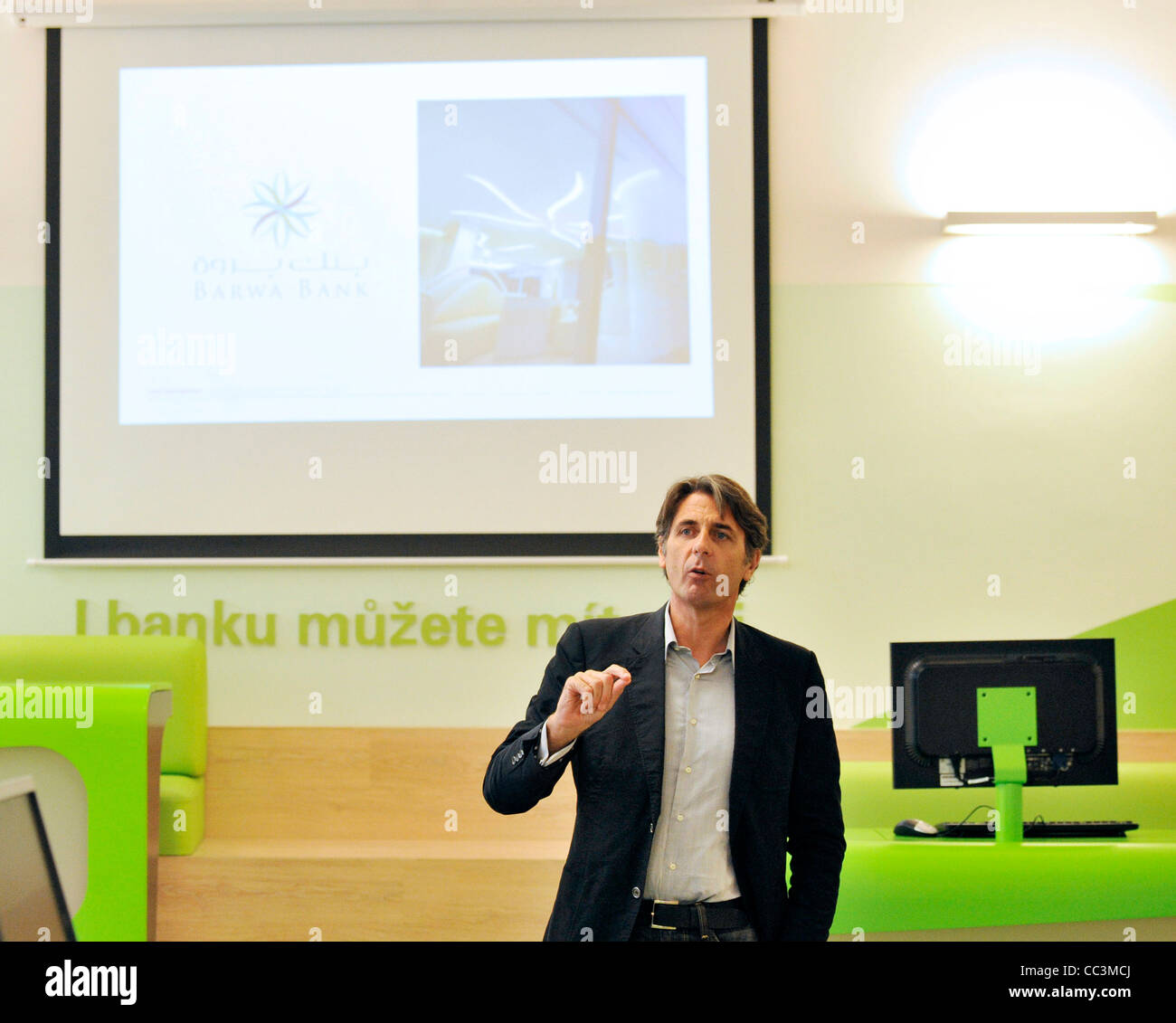 A branch of Air Bank, member of PPF Group, in Vodickova Street, Prague ...