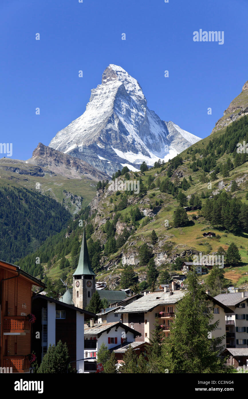 Switzerland Valais Zermatt Old Town Stock Photos & Switzerland Valais ...
