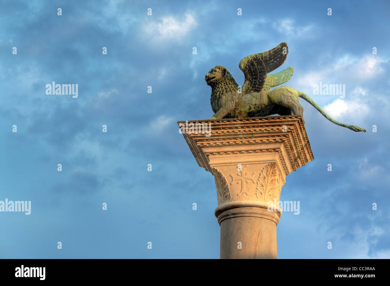 Column with lion of Saint Mark, Venice, Veneto, Itlaly Stock Photo - Alamy