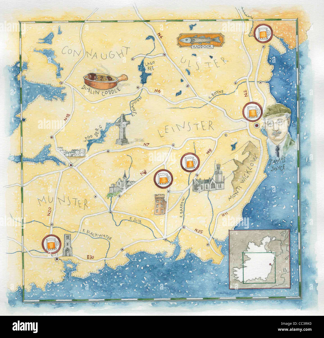 Ireland map hi-res stock photography and images - Alamy