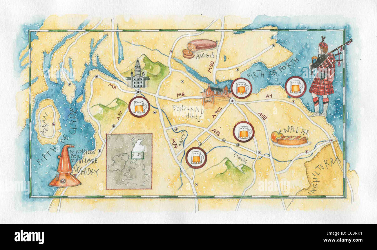 Scotland map hi-res stock photography and images - Alamy