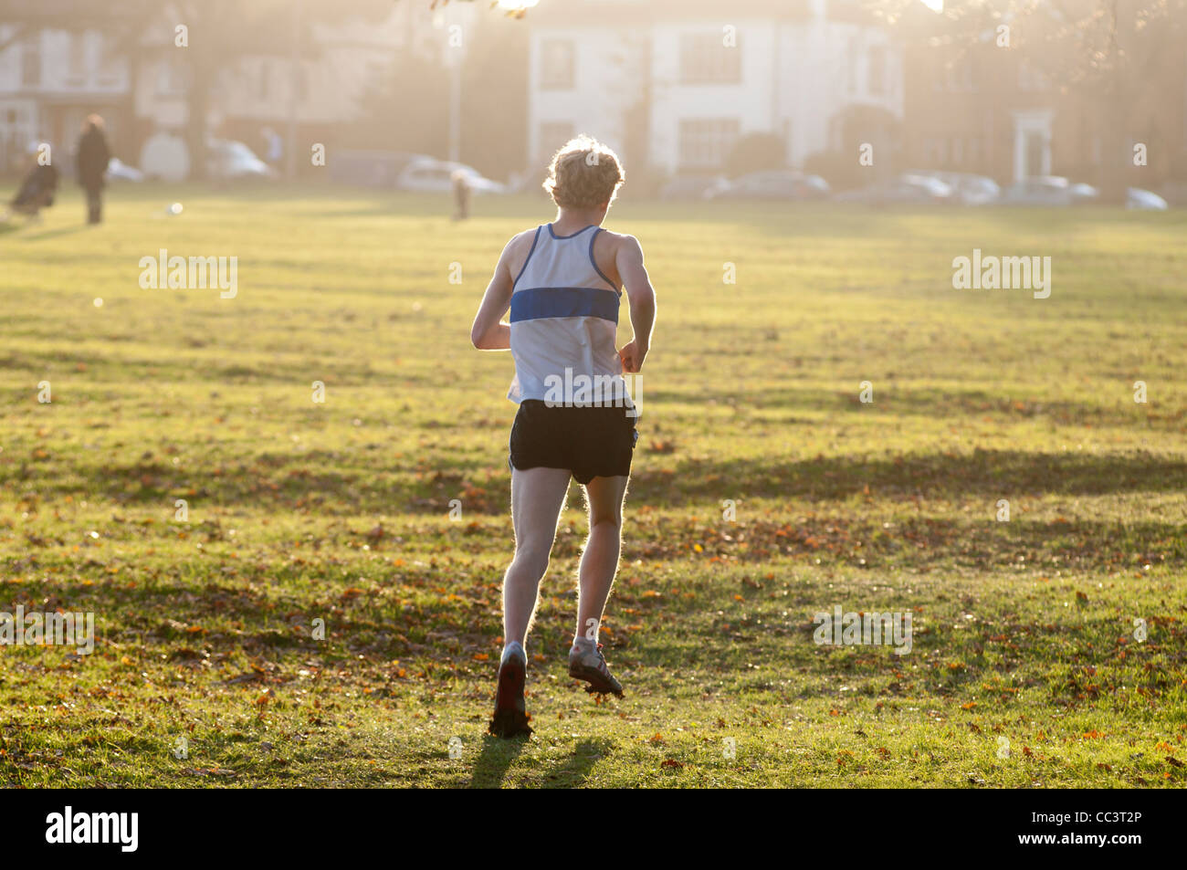 Runner in men`s cross country race Stock Photo - Alamy
