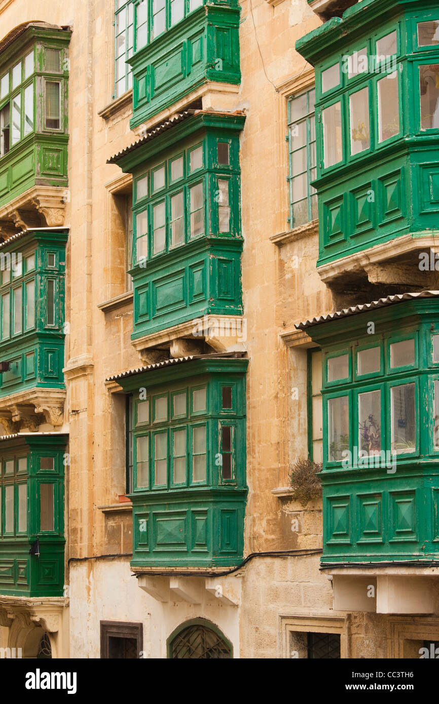 Malta, Valletta, buildings, Maltese architecture Stock Photo - Alamy