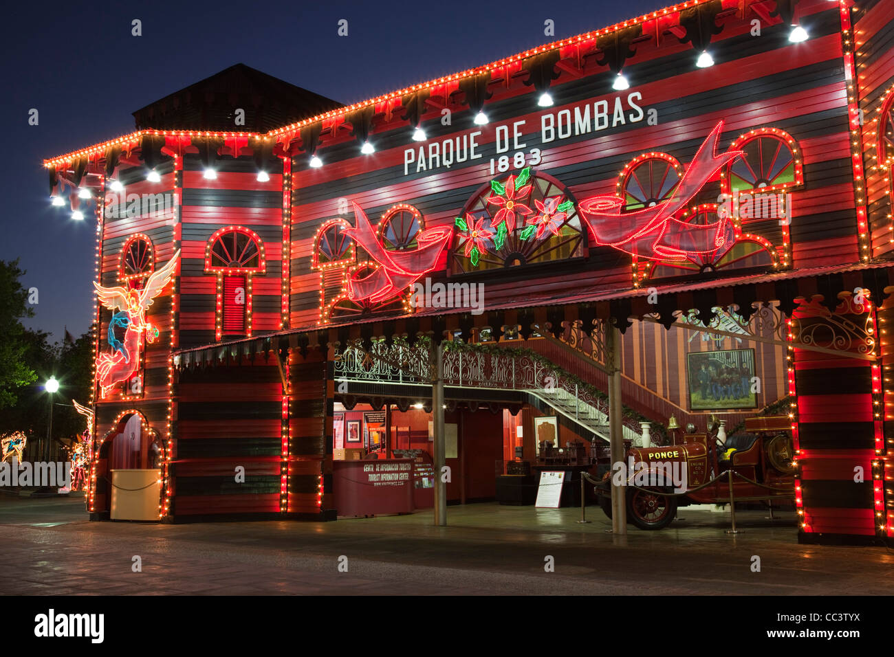 Puerto Rico, South Coast, Ponce, Plaza Las Delicias, Parque de Bombas ...