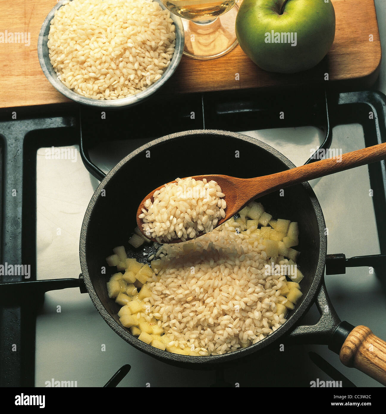 Kitchen: Risotto With Apples 3 Stock Photo - Alamy