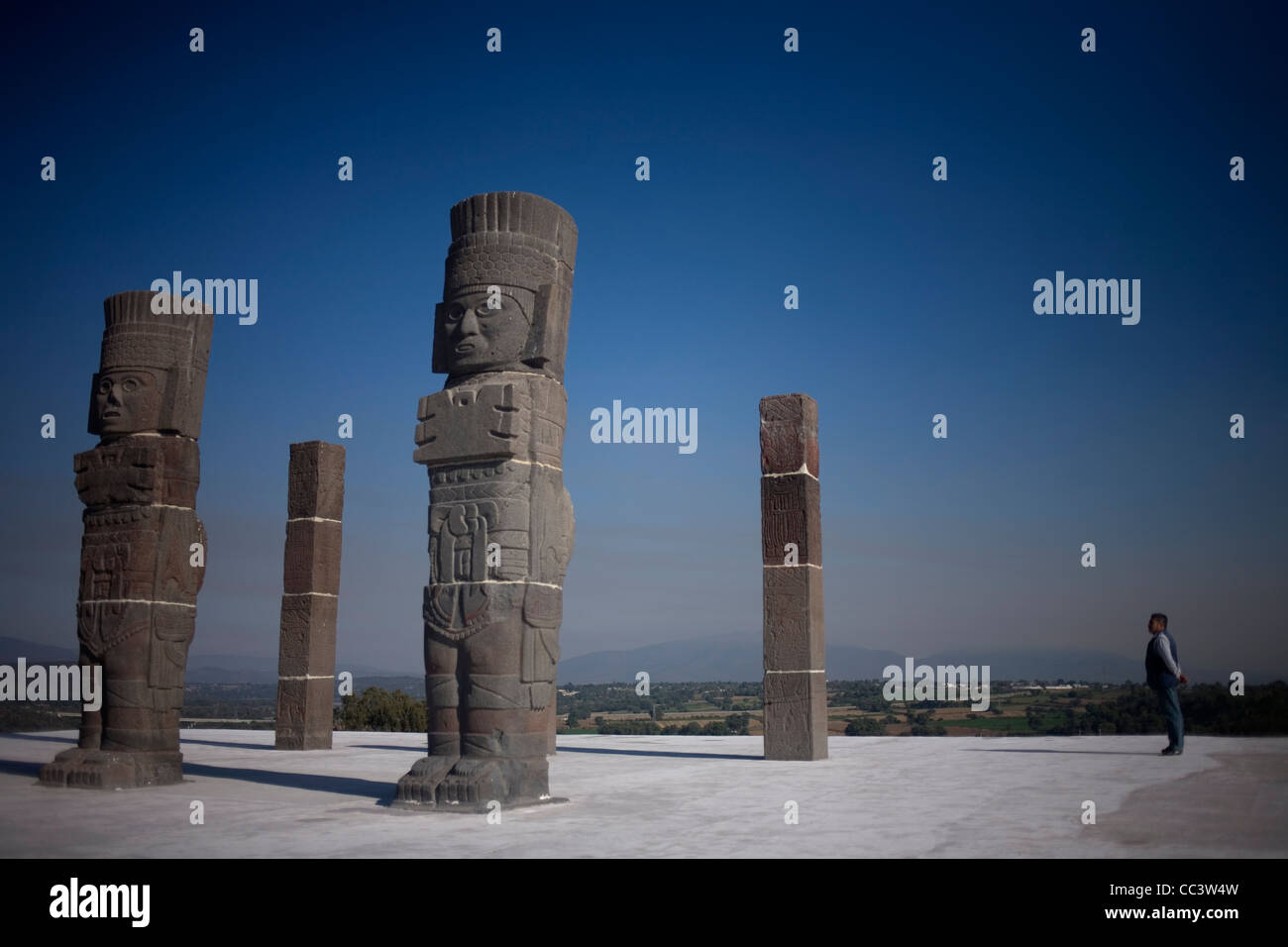 A tourist visit the giants of the Temple of the Morning Star at the ...