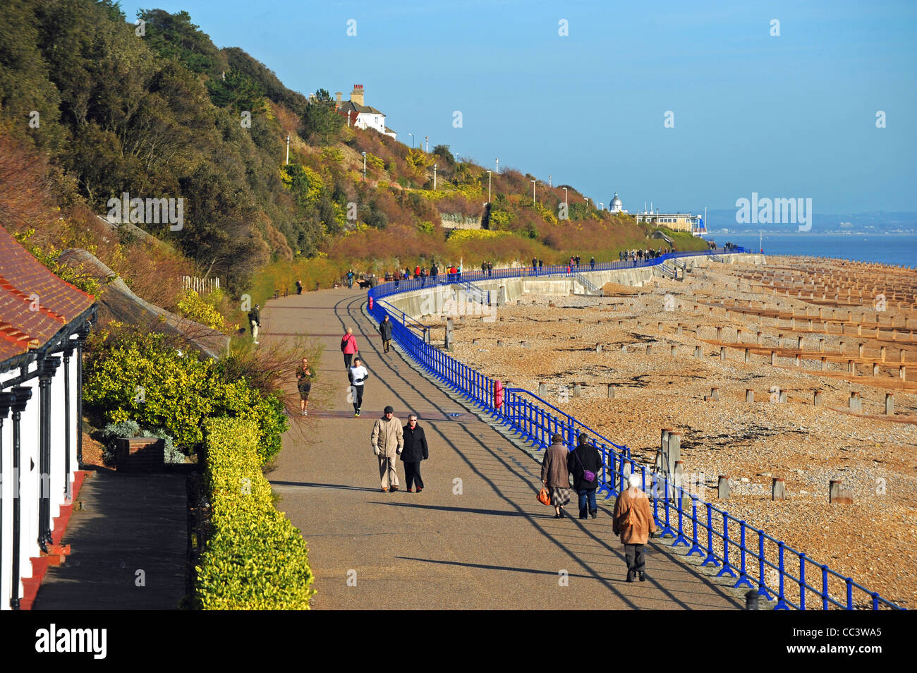 Sunny winter day for a stroll along Eastbourne seafront and promenade ...