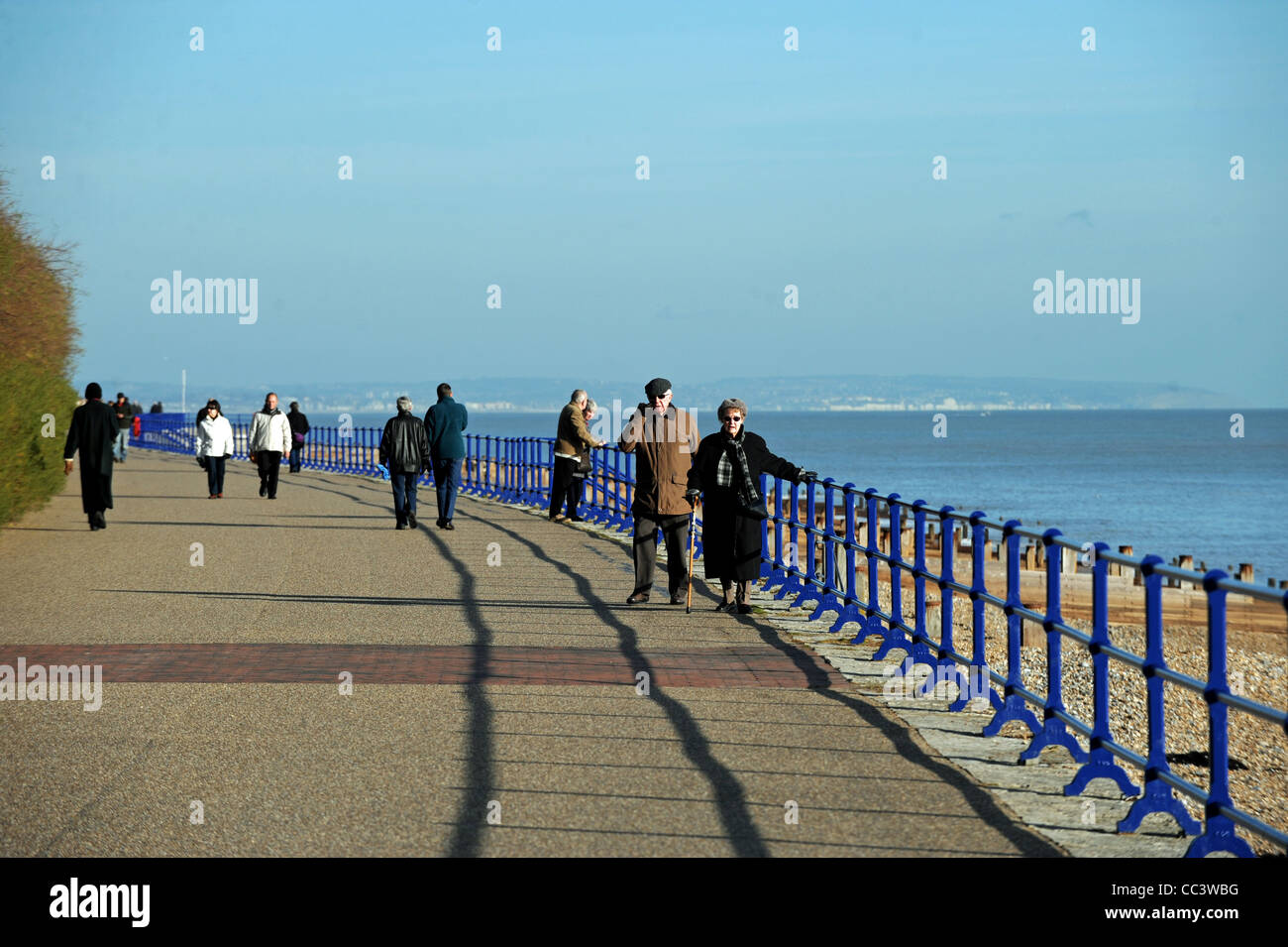 Sunny winter day for a stroll along Eastbourne seafront and promenade ...