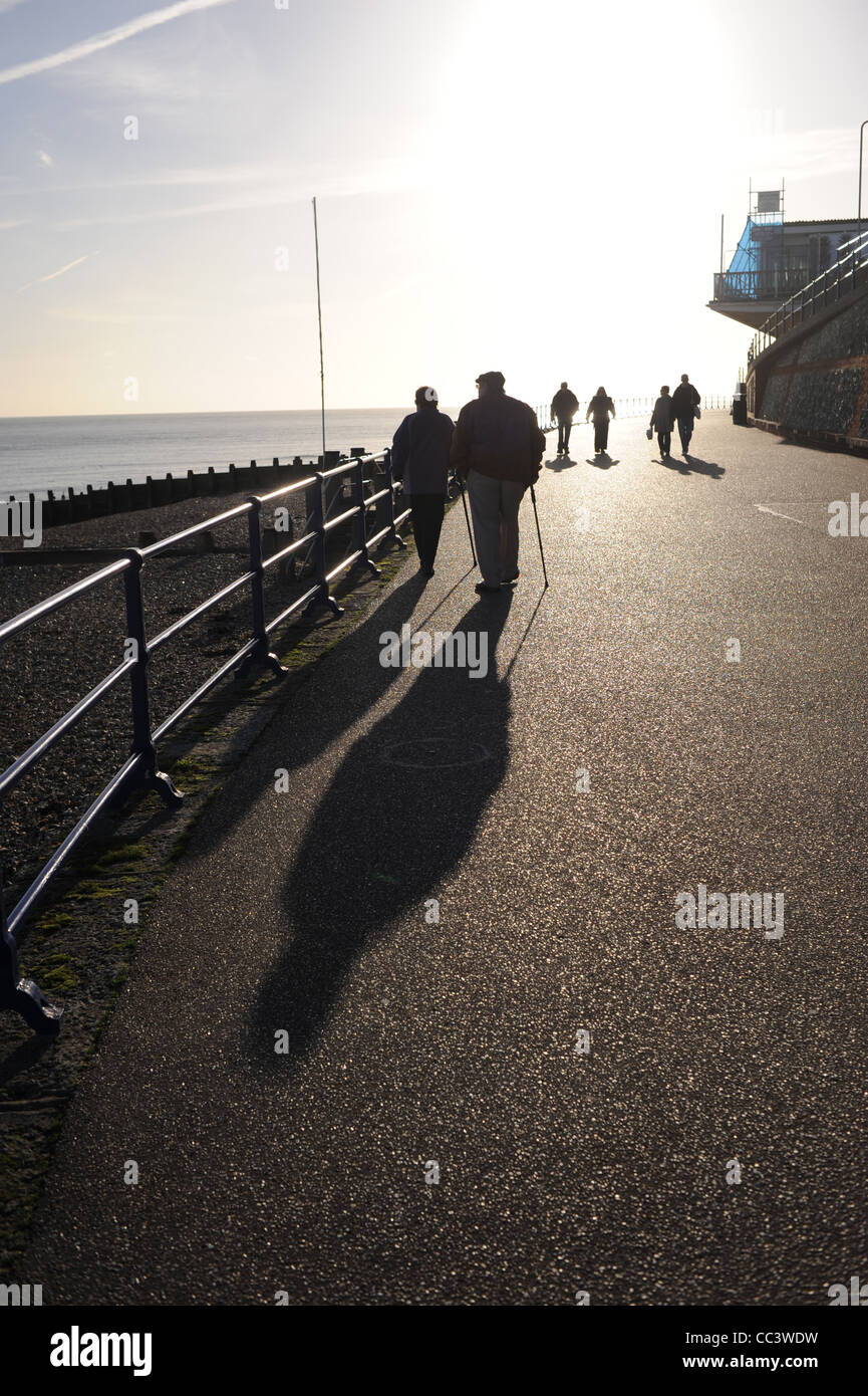 Sunny winter day for a stroll along Eastbourne seafront and promenade ...