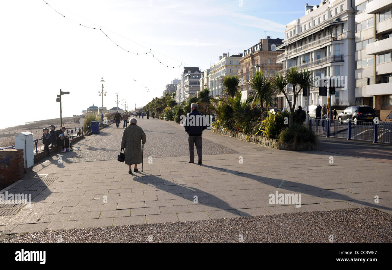 Sunny winter day for a stroll along Eastbourne seafront and promenade ...