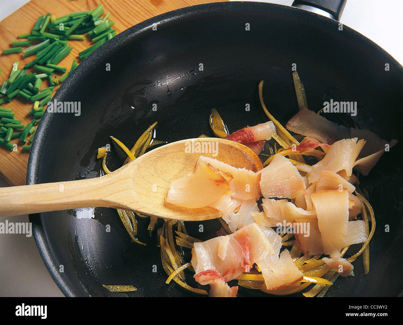 Kitchen: The Noodles And Lemon Swordfish 7 Stock Photo - Alamy
