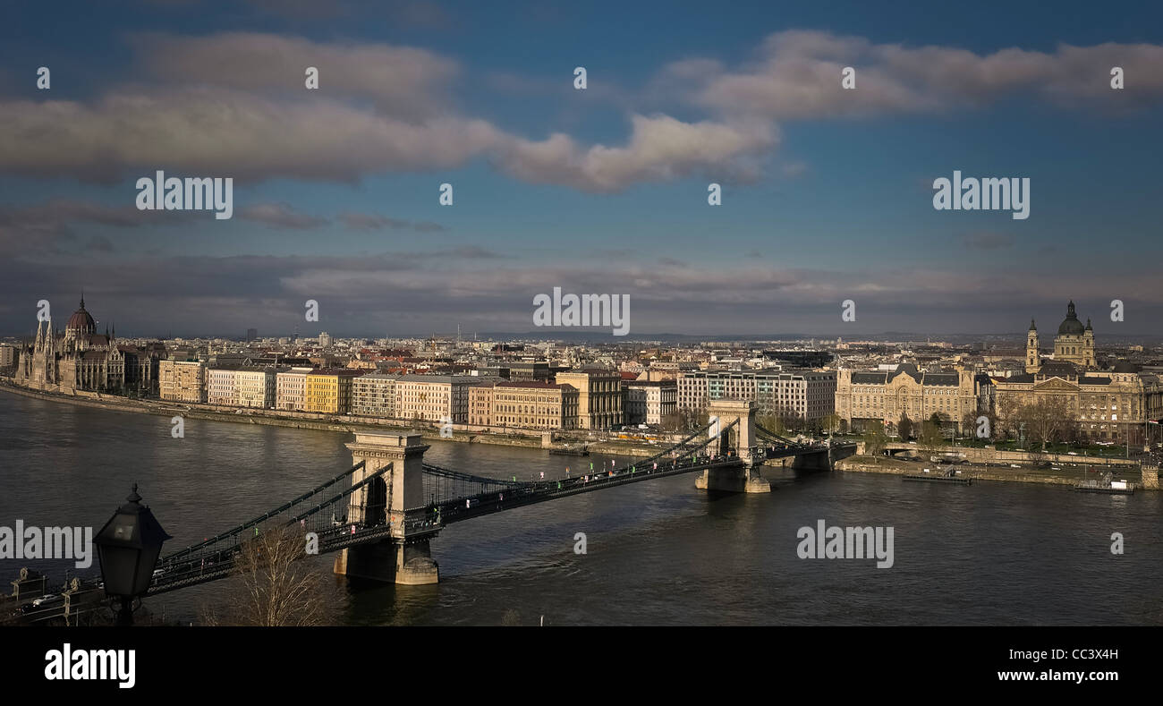 Buda & Pest,Hungary, Chain Bridge in Budapest Stock Photo - Alamy