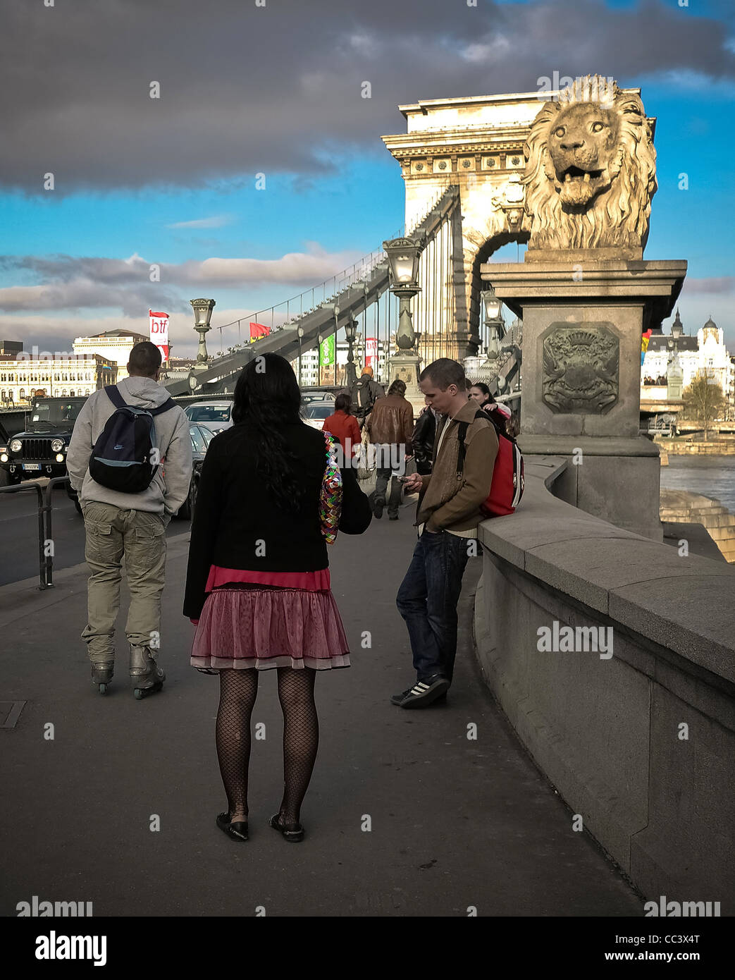 Buda & Pest,Hungary, Chain Bridge in Budapest Stock Photo - Alamy