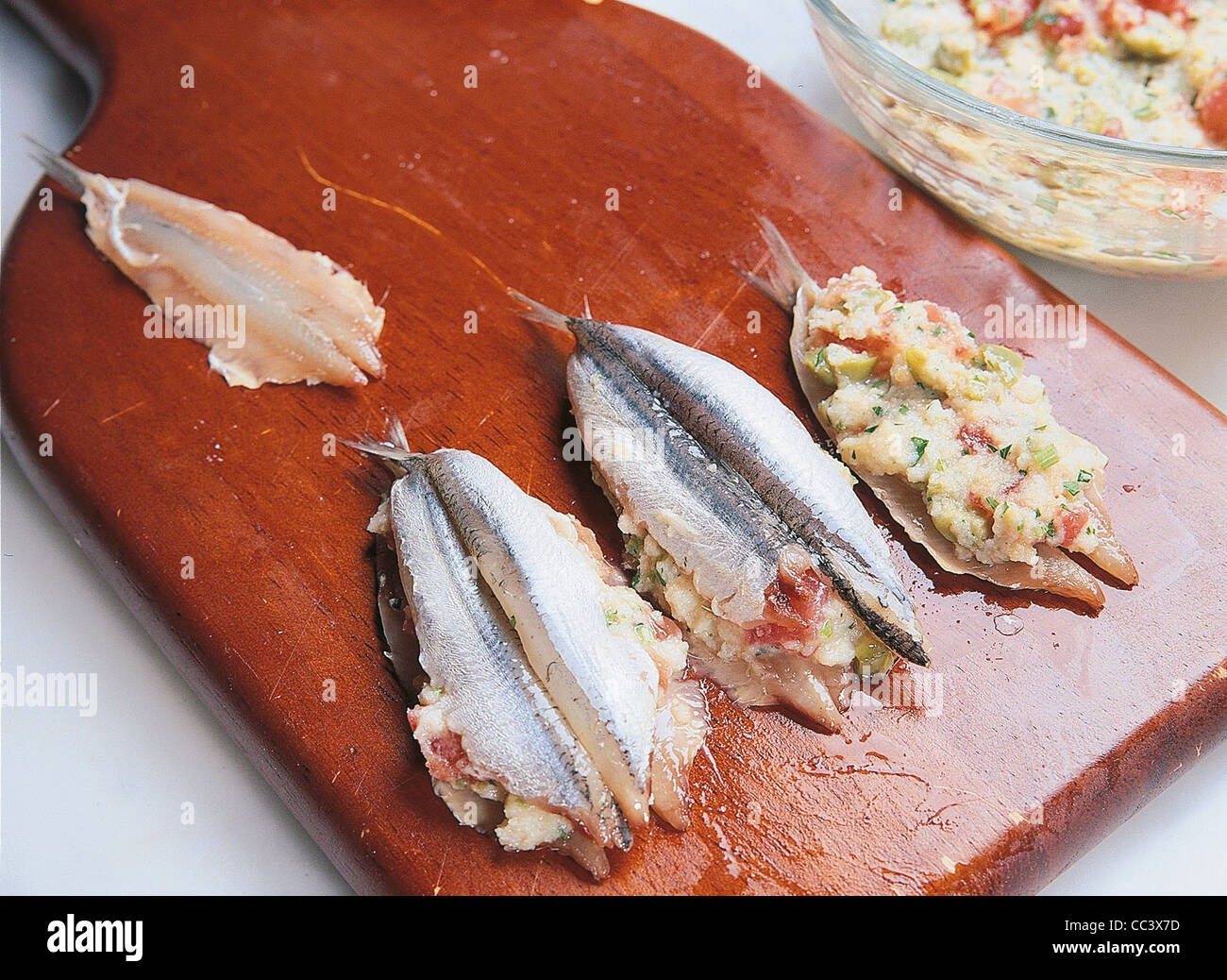 Cuisine: Anchovy Fillets With Seafood (5 Stock Photo - Alamy