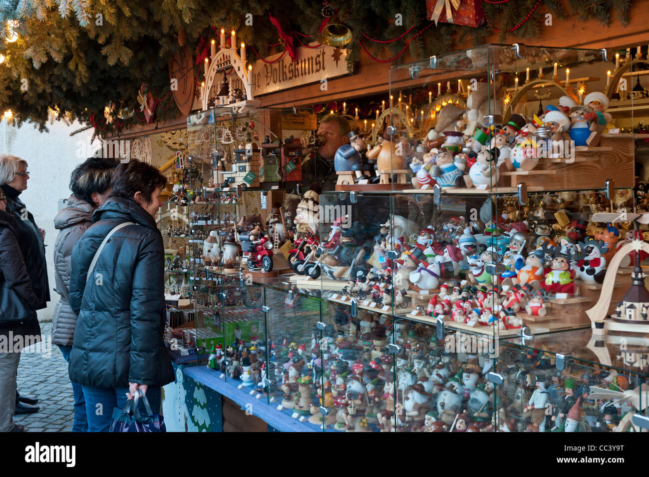 Traditional german wooden christmas decorations hi-res stock ...