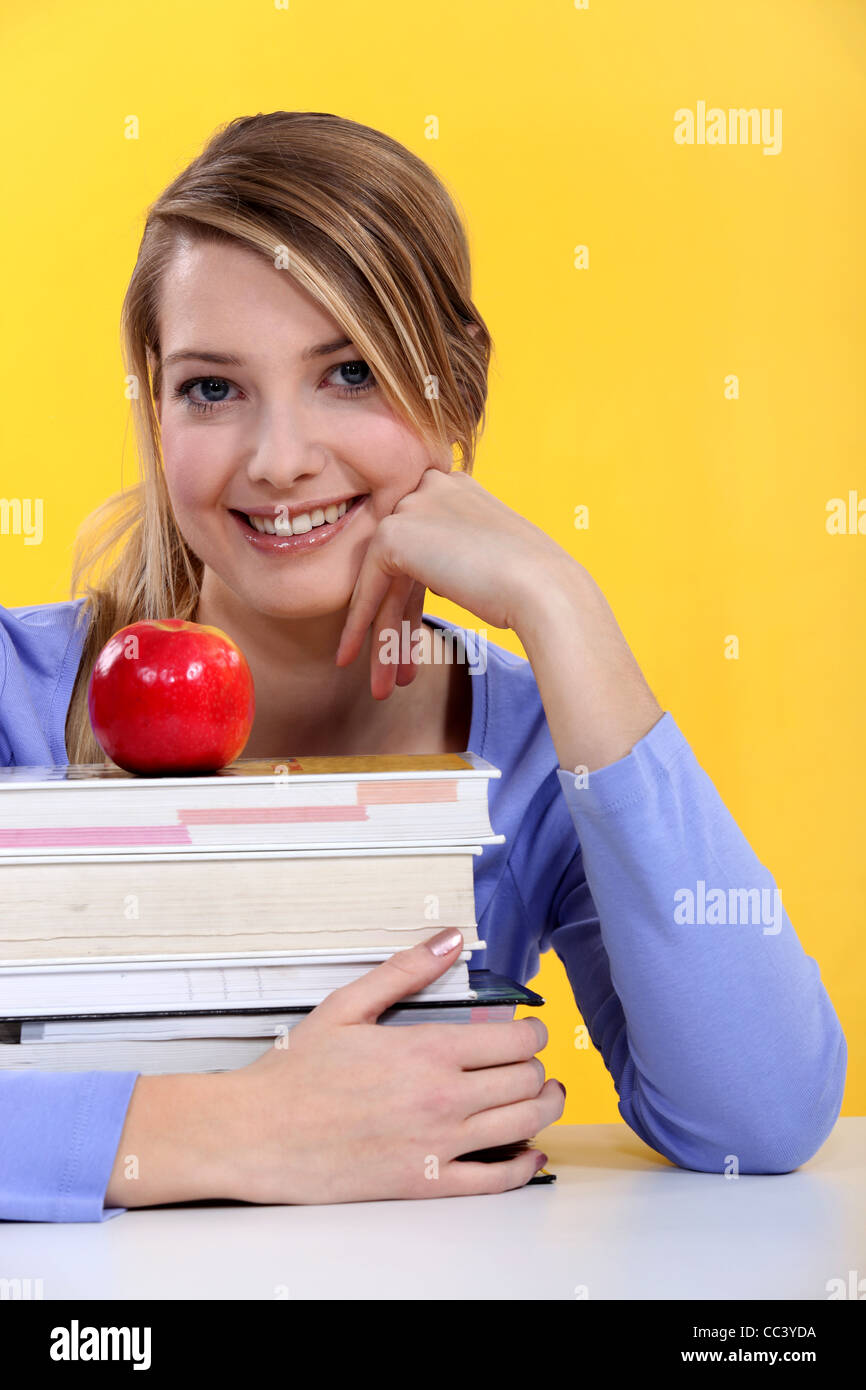 Portrait of a bookworm Stock Photo - Alamy