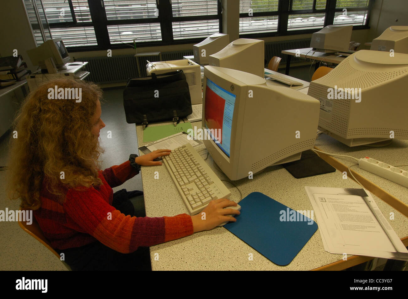 Germany - Oldenburg, School. Computer Room Stock Photo - Alamy