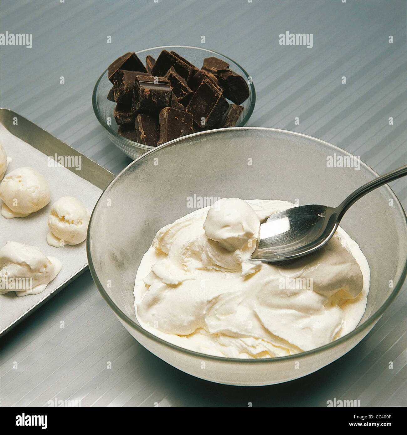 Cuisine: Ice Cream Sweets Step 1 Stock Photo - Alamy