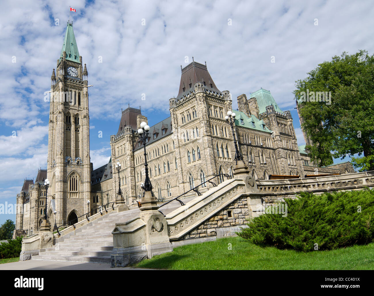 The Canadian Parliament Centre Block during summer on a sunny day Stock ...