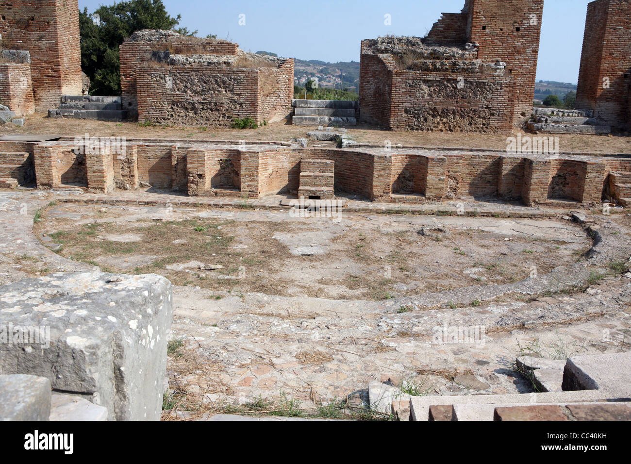 Ancient Roman ampitheatre at Nicopolis Nikopolis Epirus Greece Europe ...