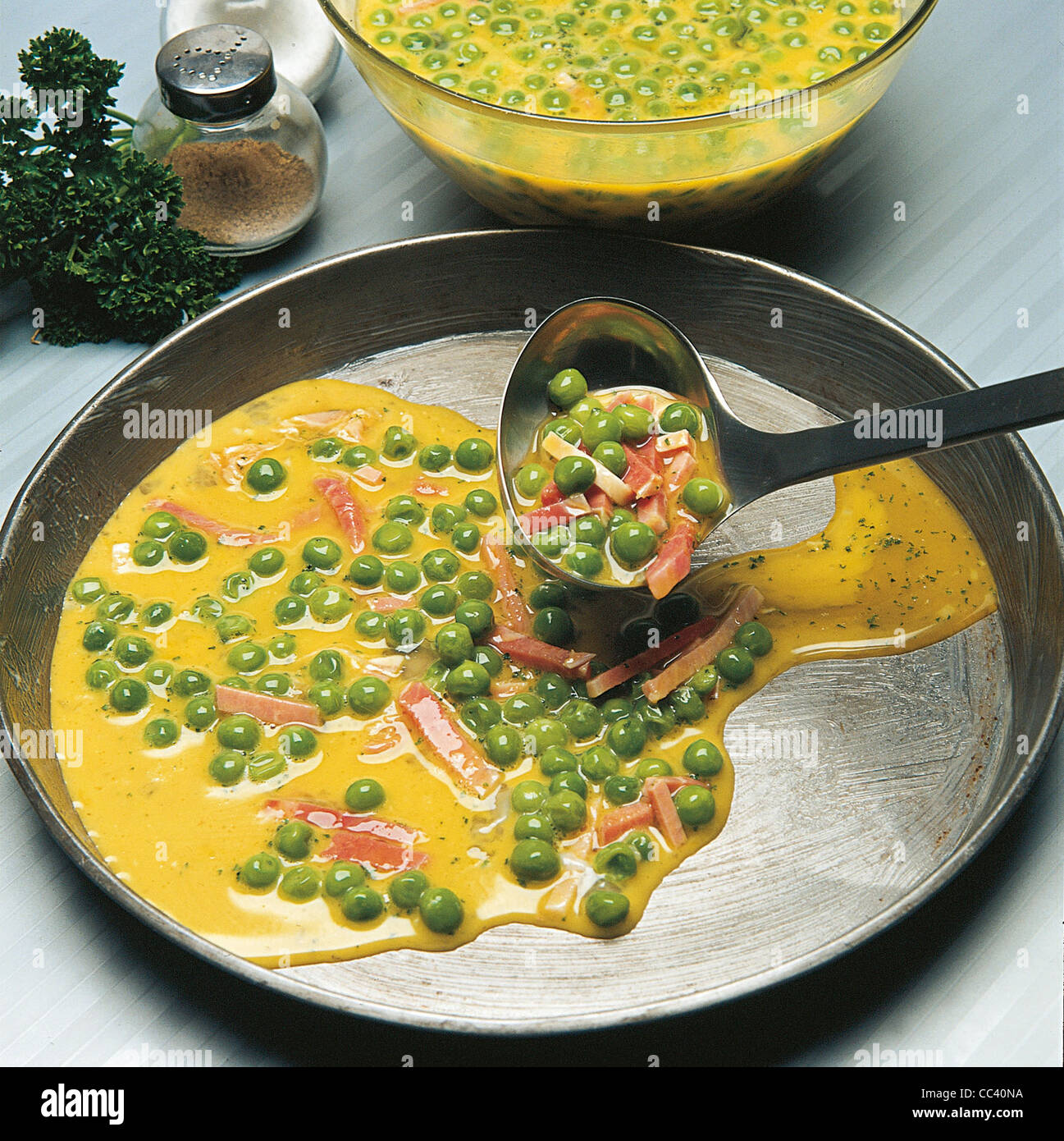 Kitchen: Fried Peas Baked 4 Stock Photo - Alamy