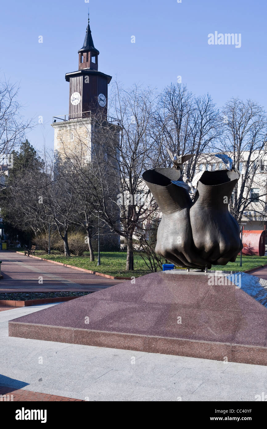 Clock Tower, Svishtov town, built in 18h century, the right bank of the ...